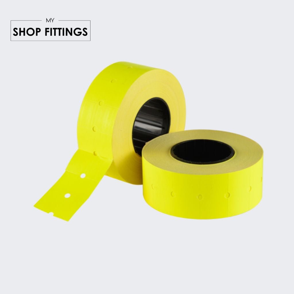CT1 21x12mm Labels – Fluorescent Yellow Removable - My ShopFittings