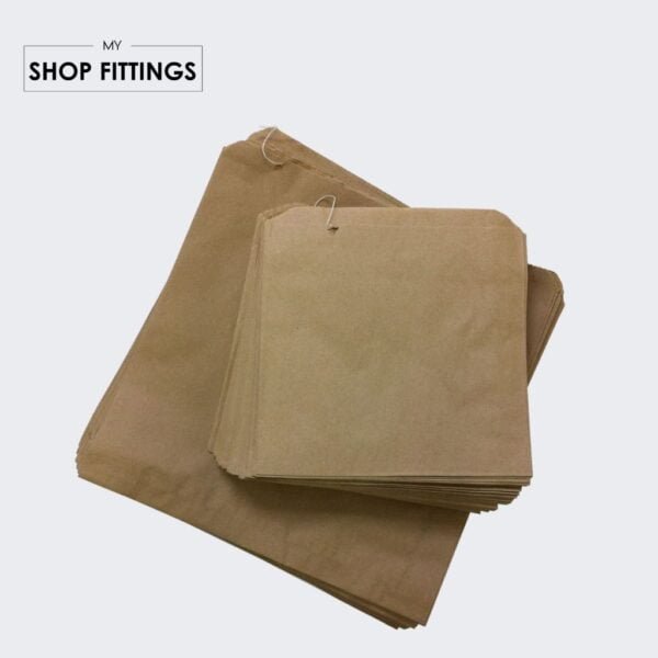 Kraft Brown Paper Bags Strung 12″x12.5-Pk1000 - My ShopFittings