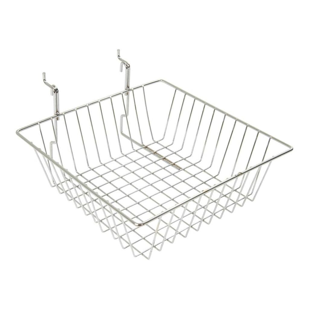 12″x12″x4″ Wire Basket For Mesh Panel(Grid Panel) & Slatwall | My ...