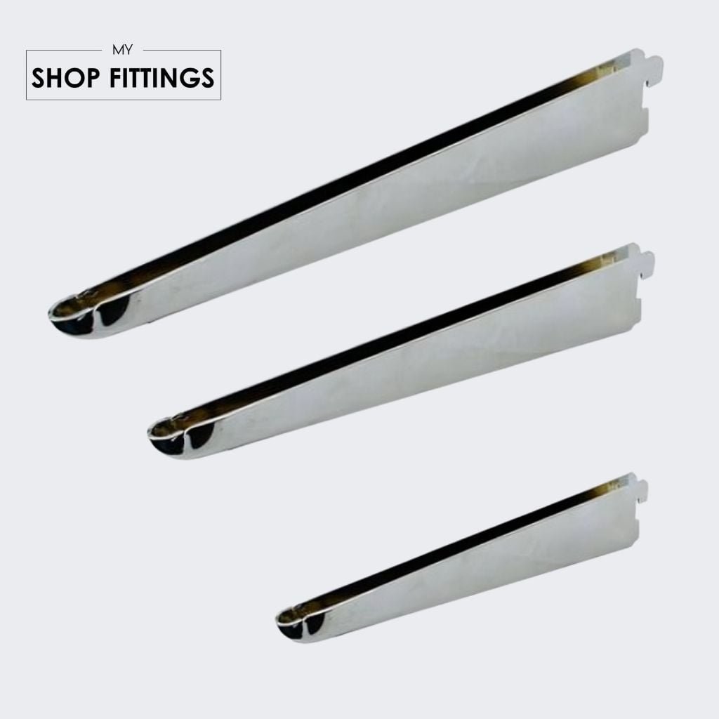 Buy TWIN SLOT WALL MOUNTED SHELVING BRACKETS CHROME-32MM COMPATIBLE ...