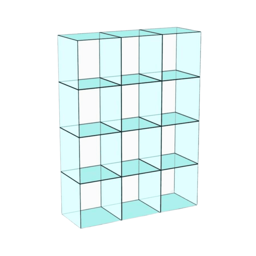 Cube 12 Glass Display 3 Wide X 4 High | My Shopfittings Ltd
