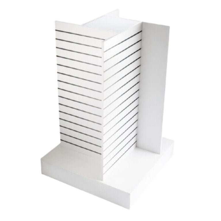 Buy 4 Way Slatwall Tower Display Unit – White