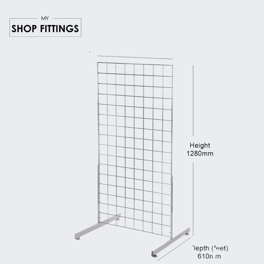 Mesh Panel(Grid Panel) Double Sided Stand – 4ft - My ShopFittings