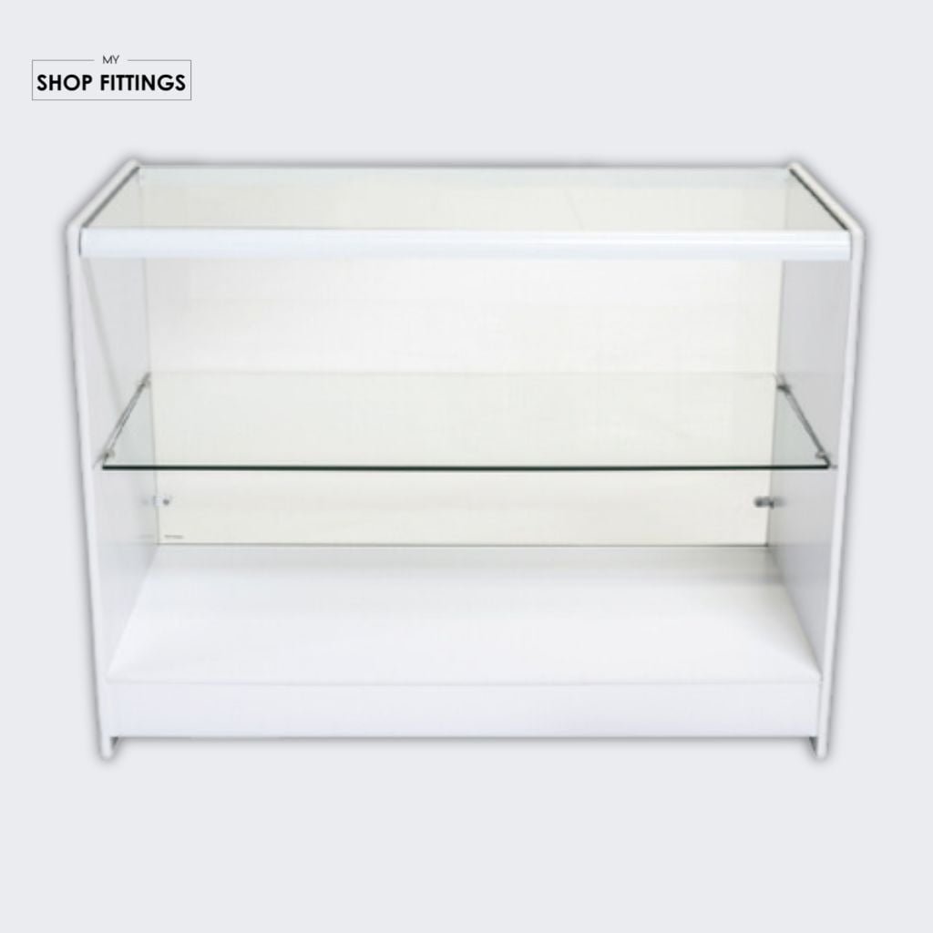 Buy Open Corner Counter With Shelf – Black - My ShopFittings Ltd