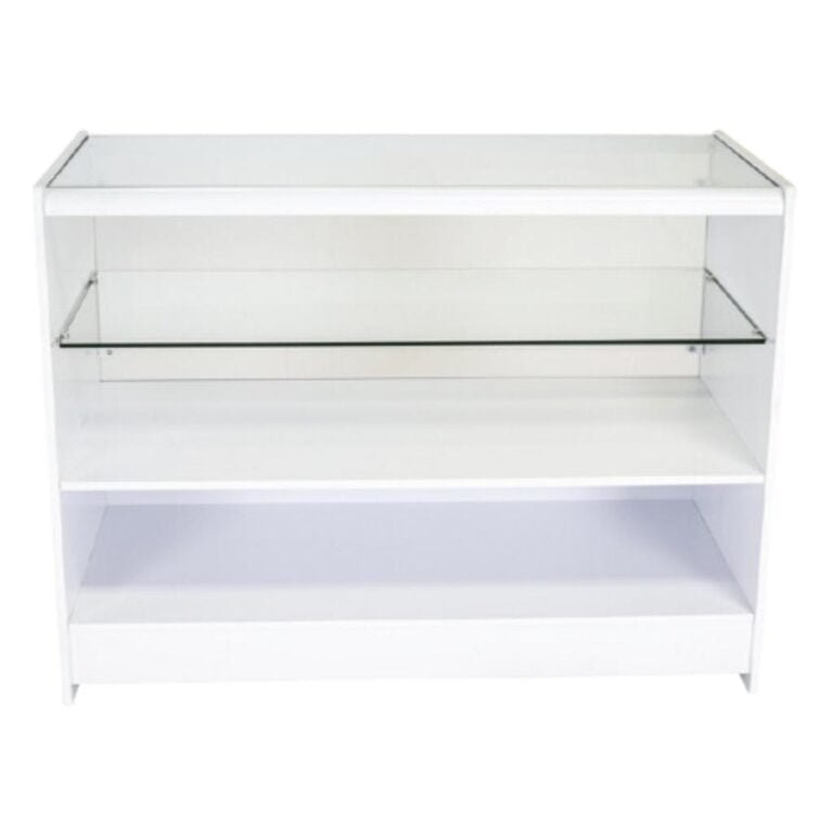 Half Glass Showcase 1200 X 600 X 900mm – White