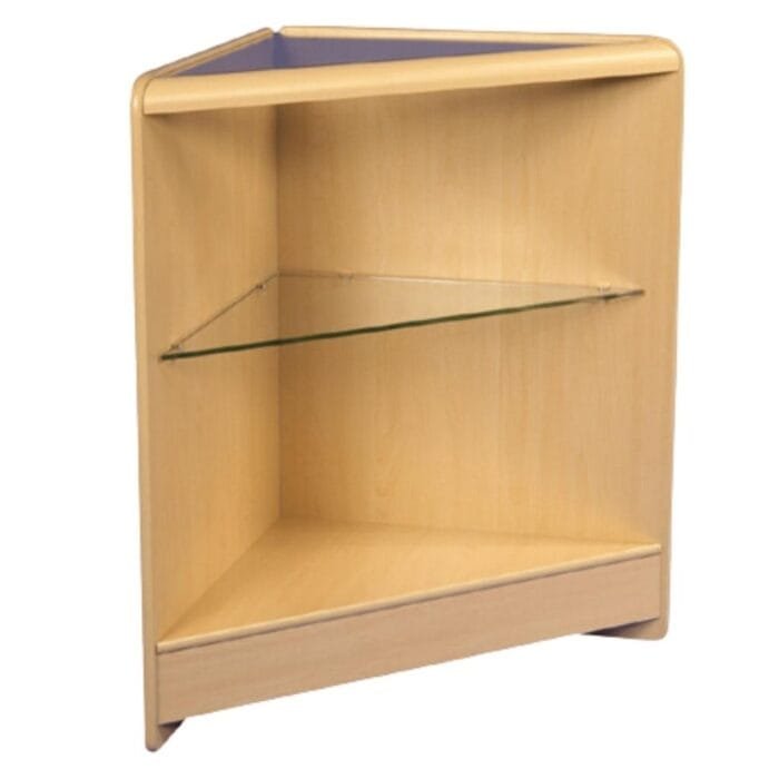 Buy Open Corner Counter With Glass Shelf - Maple | My Shopfittings Ltd