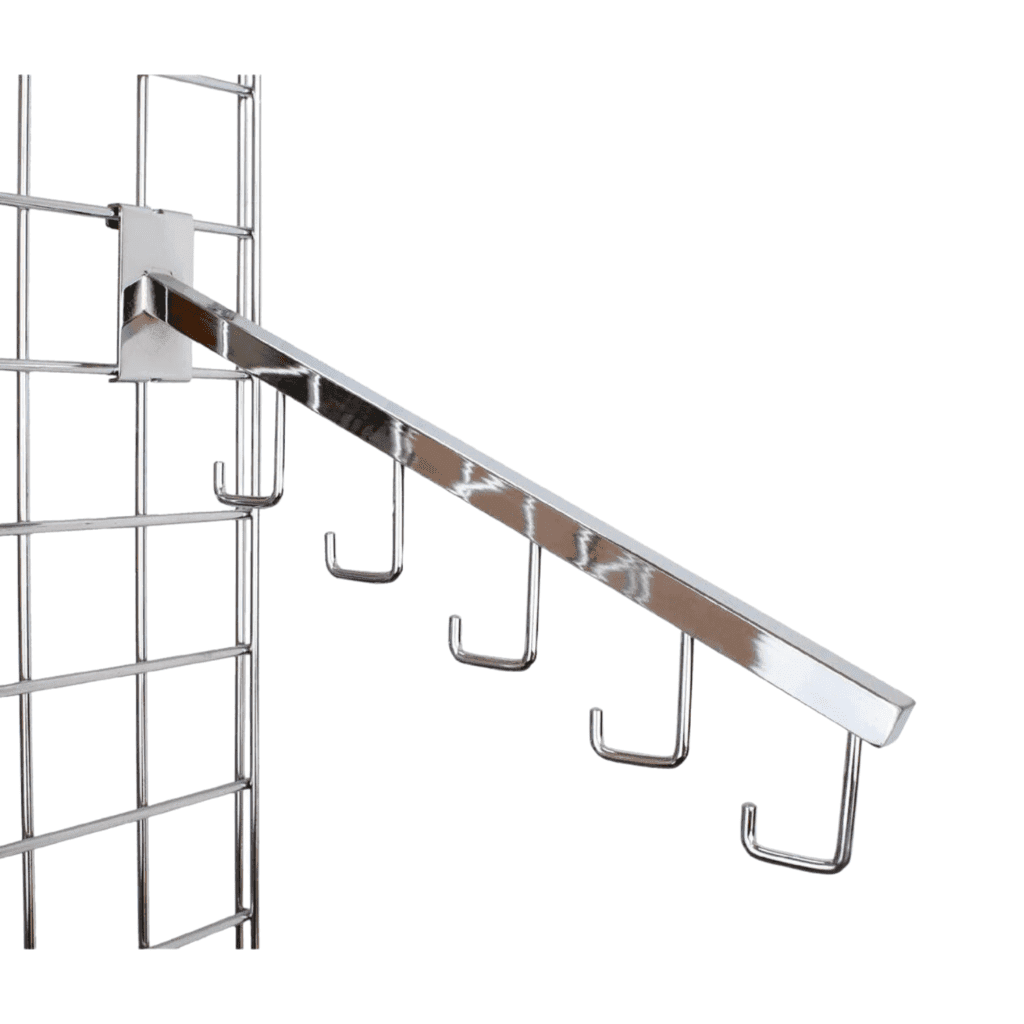 Five Hook Waterfall Arm For Mesh Panel(Grid Panel) | My Shopfittings Ltd