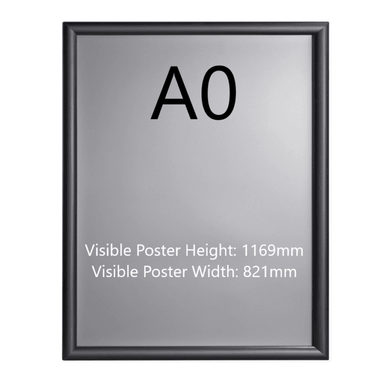 A0 Black Poster Snap Frame 25mm Mitred + Wall Fixings