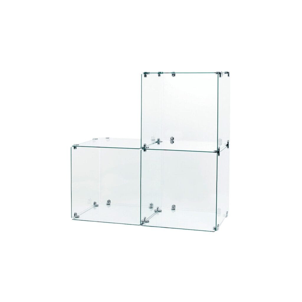 Cube 3 Stepped Glass Display | My Shopfittings Ltd
